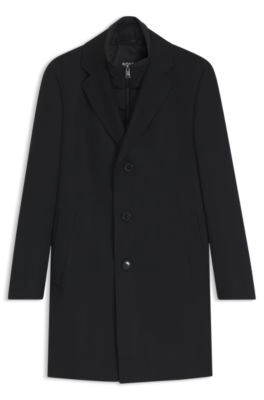 BOSS Slim-fit Coat In A Water-repellent Wool Blend