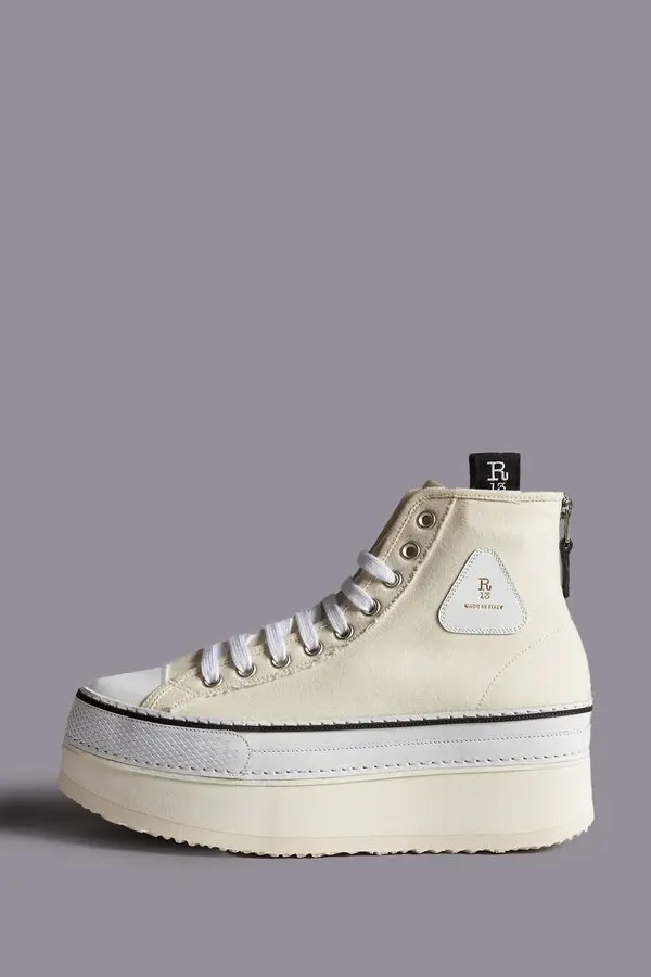R13 Courtney Platform High Top Sneaker - Ecru