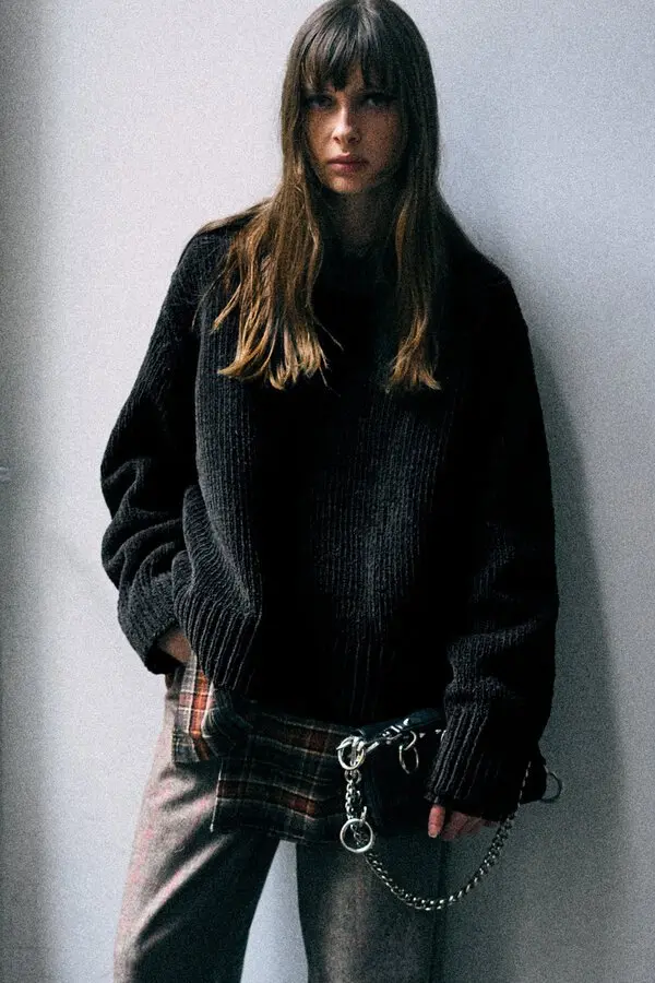 R13 Boxy Crewneck Sweater - Black