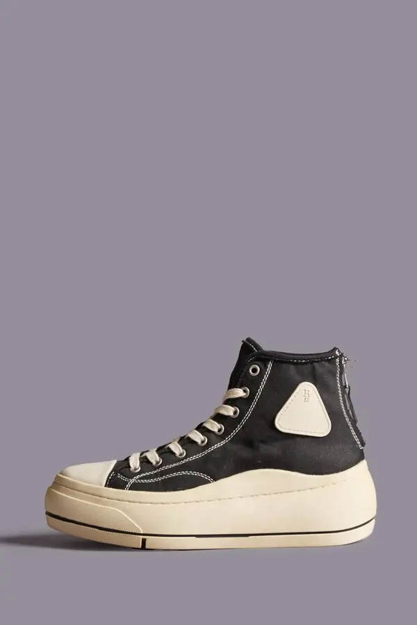 R13 Kurt High Top Sneaker - Black Canvas
