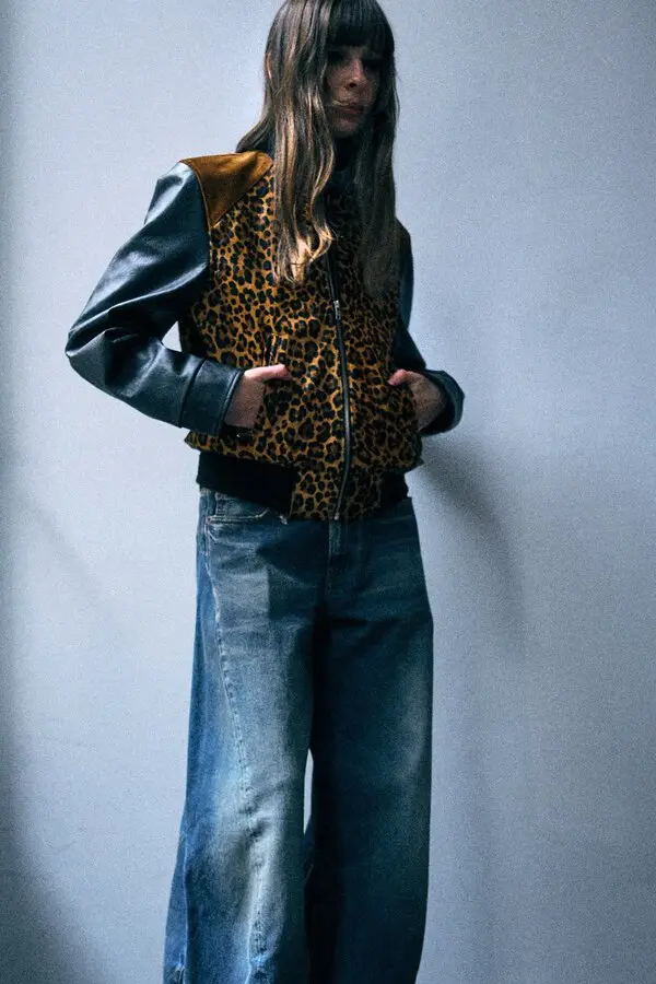 R13 Mix Leather Bomber