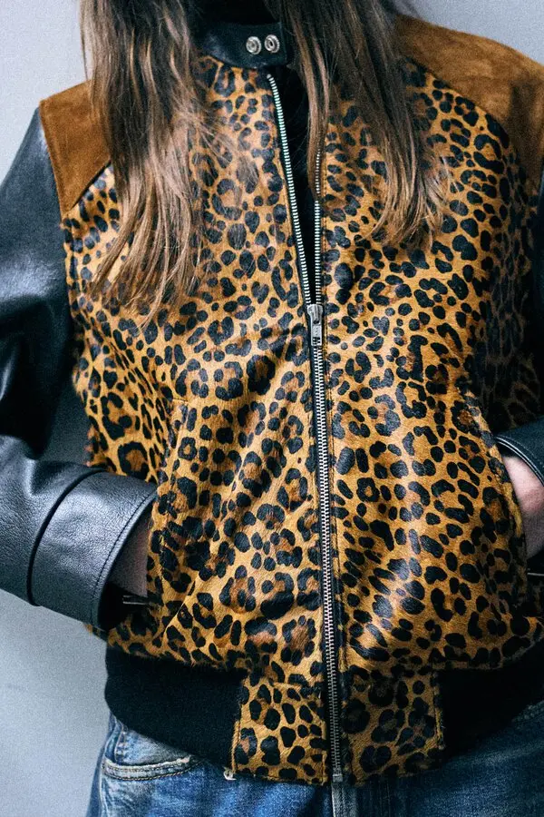 R13 Mix Leather Bomber