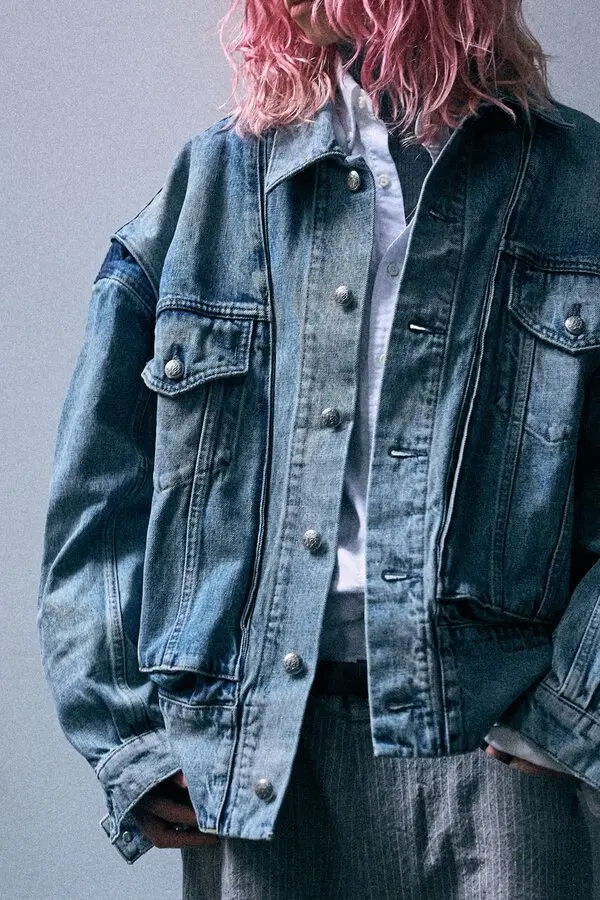 R13 Roxy Denim Moto Jacket