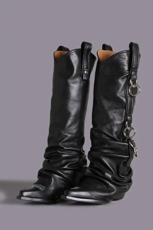 R13 Cowboy Boots Triple Harness Ring - Black
