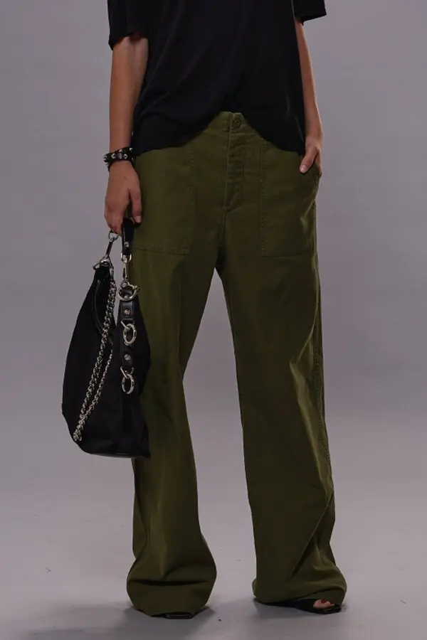 R13 Wide Leg Utility Pant - Olive