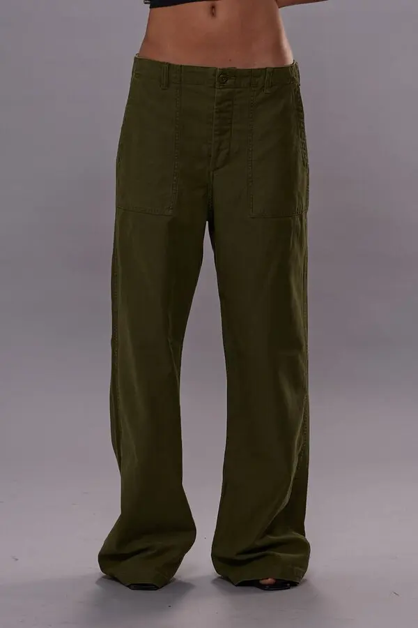 R13 Wide Leg Utility Pant - Olive
