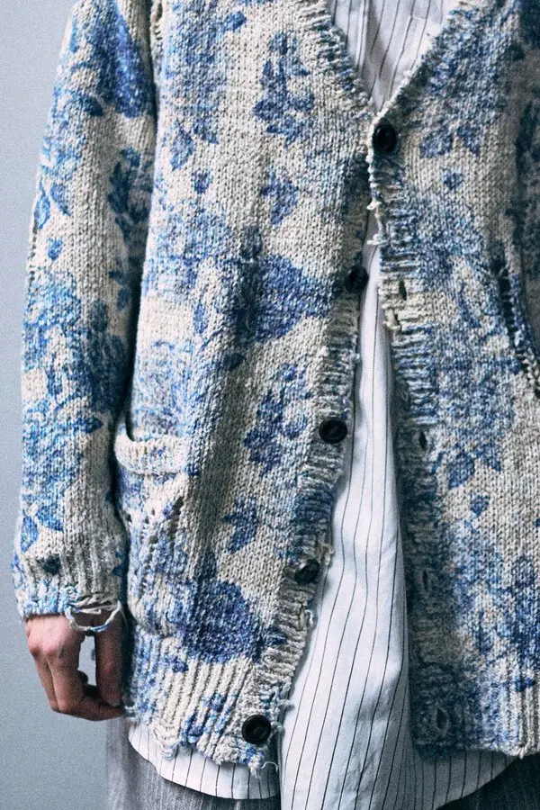 R13 Printed Boyfriend Cardigan