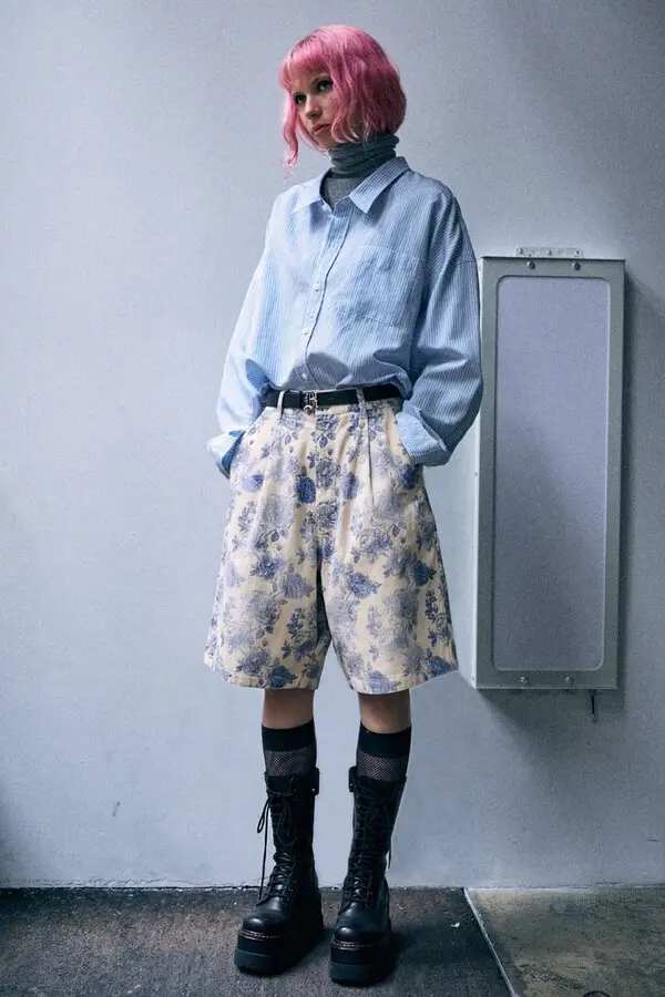 R13 Jesse Carpenter Short - Dustbloom Indigo