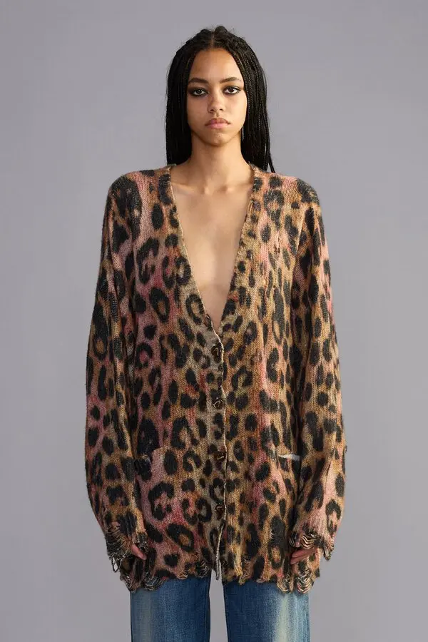 R13 Printed Oversized Cardigan