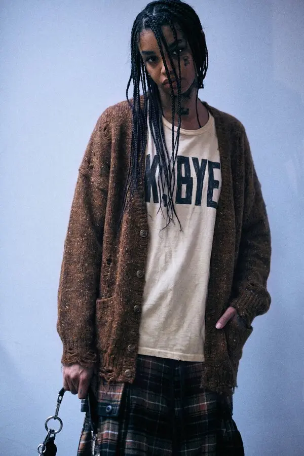 R13 Boyfriend Cardigan - Multi Brown