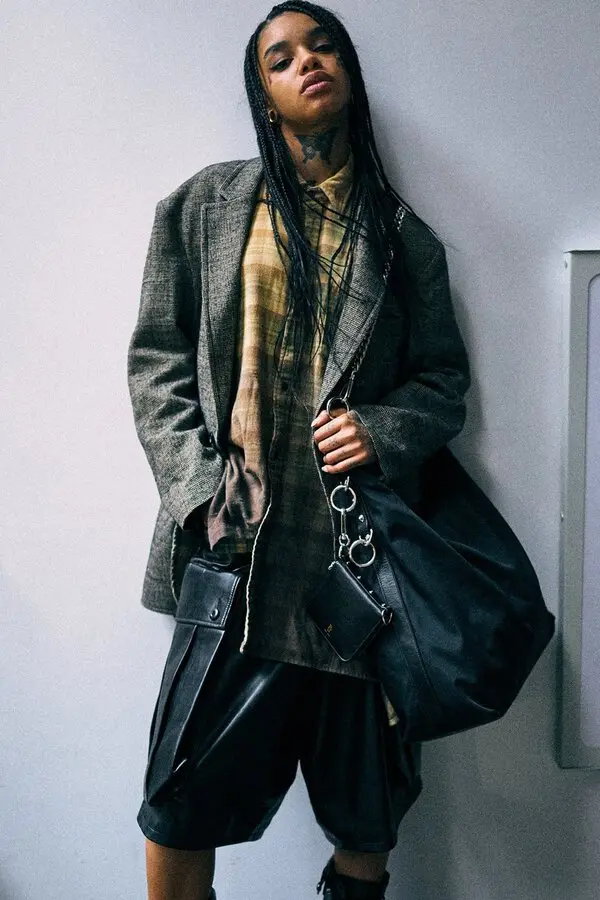R13 Oversized Ragged Blazer With Combo Sleeve Lining