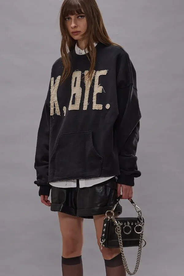 R13 K Bye Oversized Cut - Black