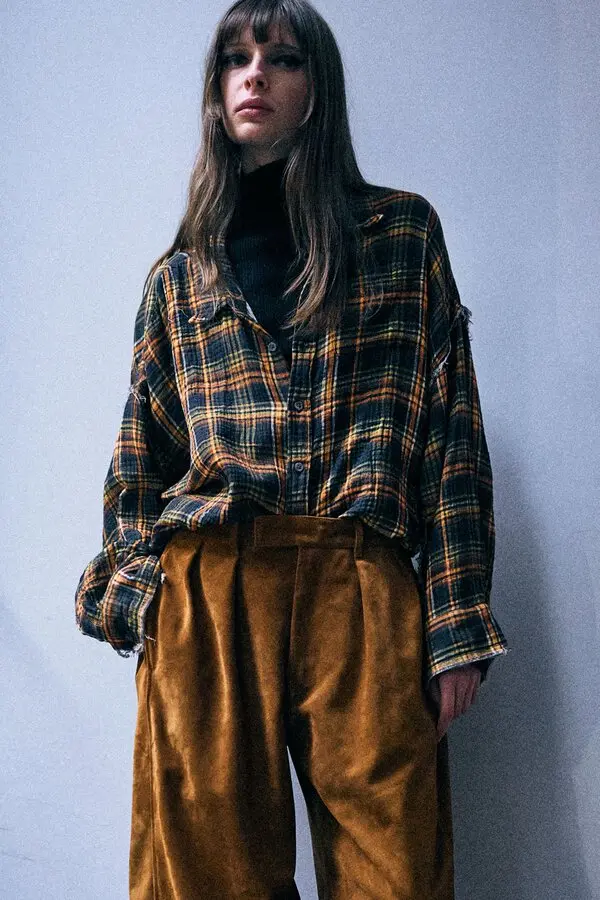 R13 Shredded Seam Drop Neck Shirt - Multi