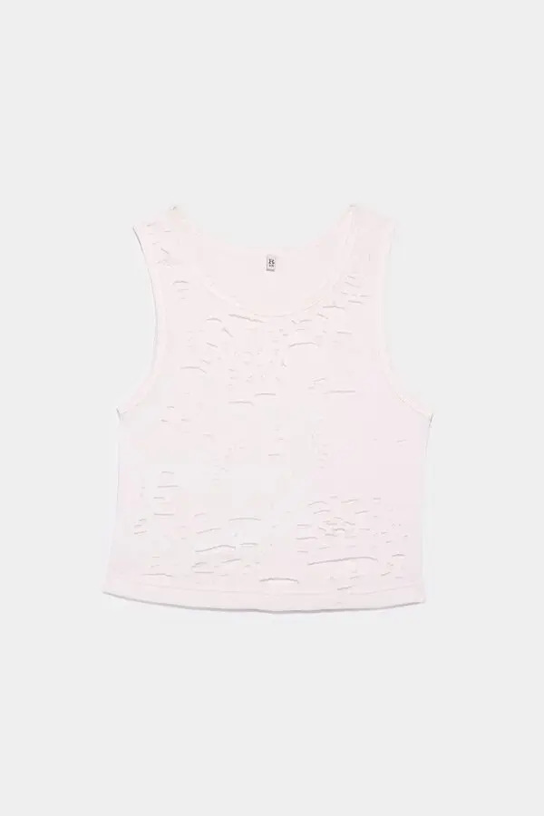 R13 Distressed Tank - Ecru