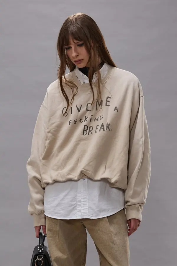 R13 Give Me A Break Balloon Crewneck