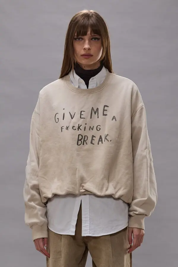 R13 Give Me A Break Balloon Crewneck
