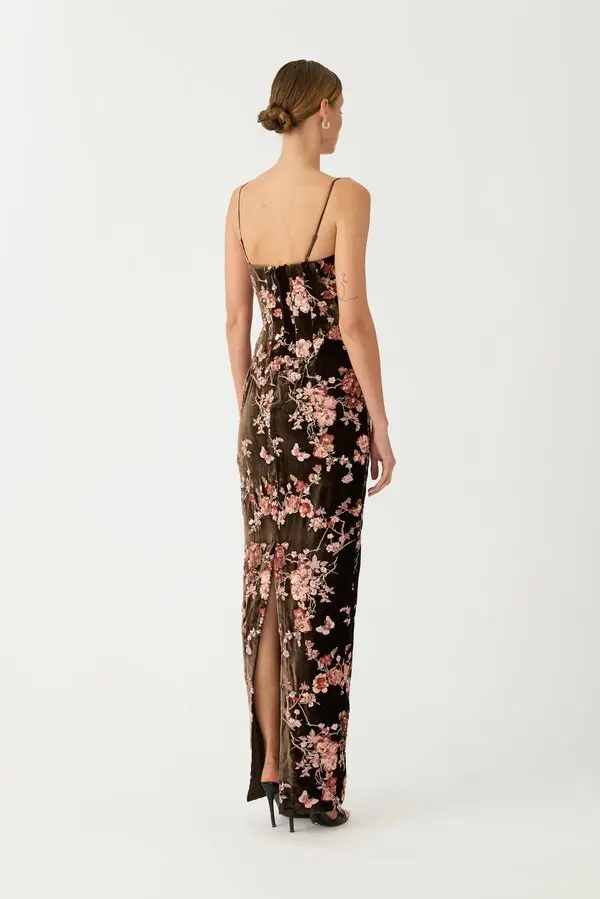 SAU LEE Rosella Embroidered Gown