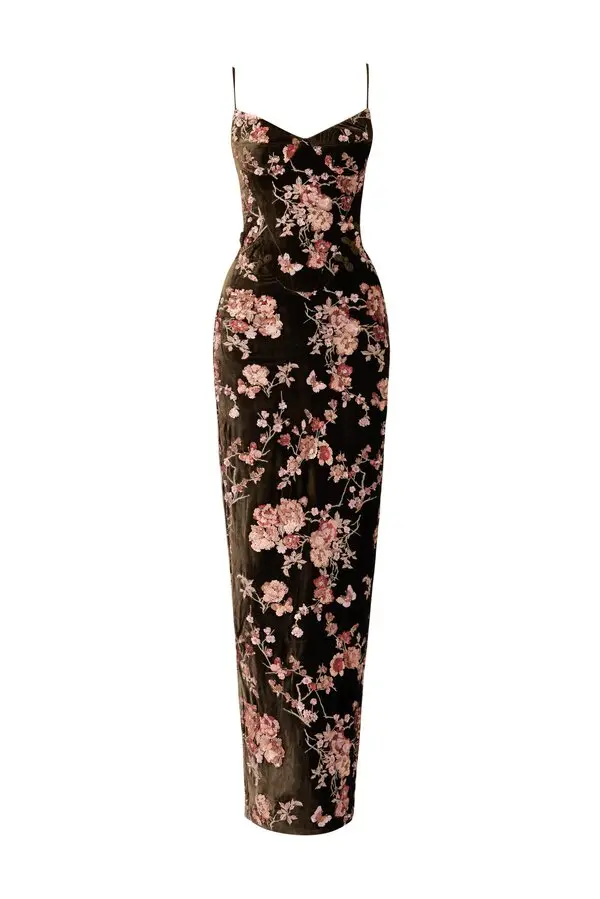 SAU LEE Rosella Embroidered Gown