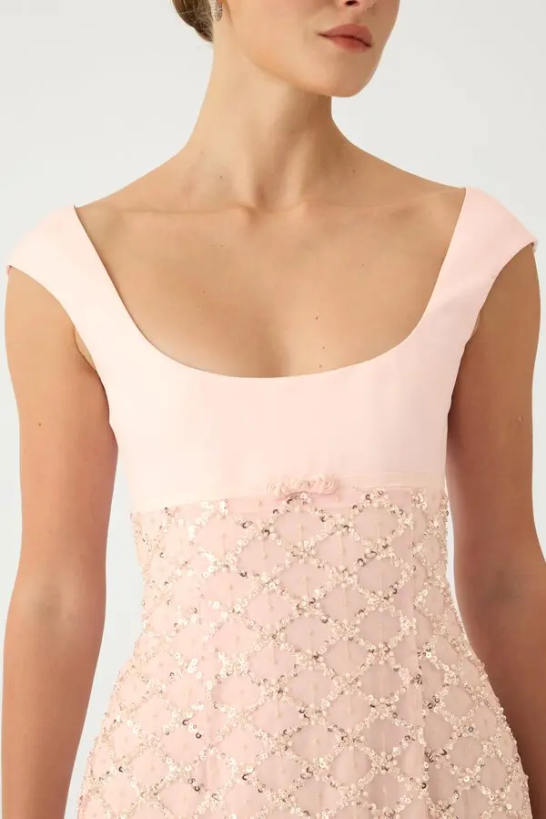 SAU LEE Daya Beaded Mini Dress