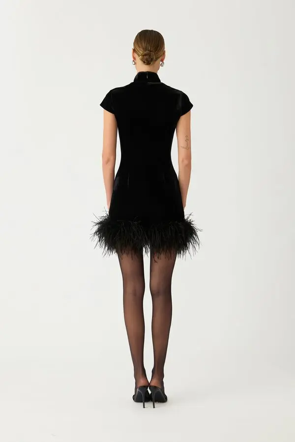 SAU LEE Morgan Velvet Mini Dress