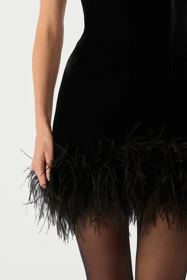 SAU LEE Morgan Velvet Mini Dress