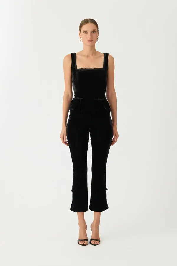 SAU LEE Dixie Velvet Pant - Black