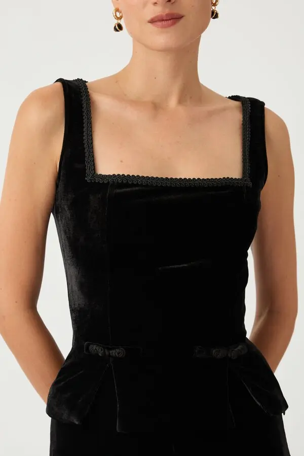 SAU LEE Dixie Velvet Top