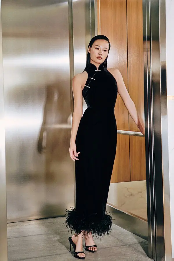 SAU LEE Jillian Velvet Dress