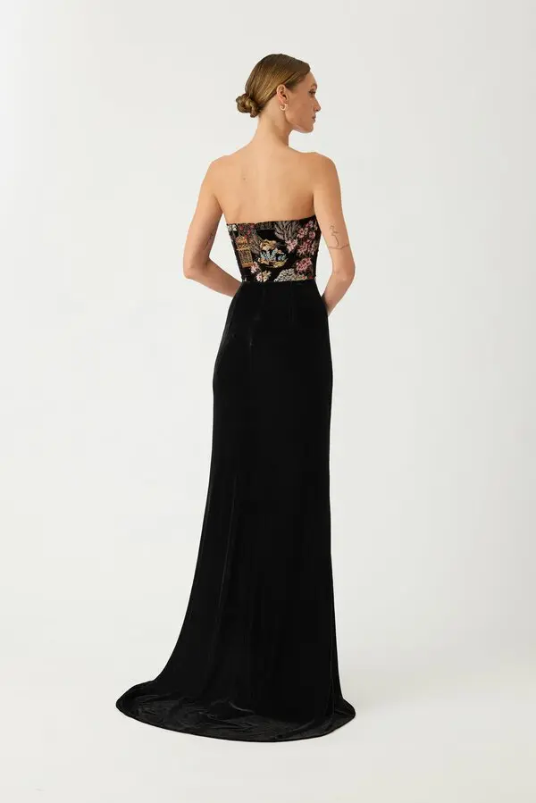 SAU LEE Isha Velvet Gown
