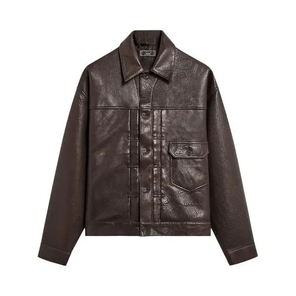 Kith Vintage Leather Alonzo Jacket 'kindling - Brown