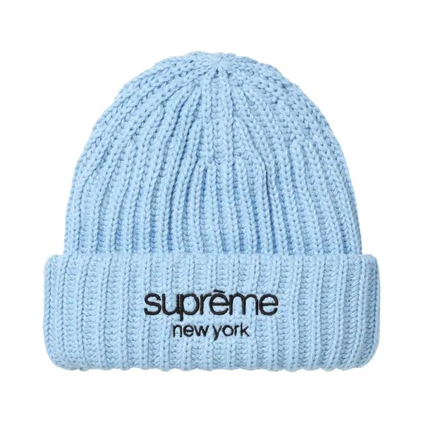 Supreme Classic Logo Chunky Ribbed Beanie 'light