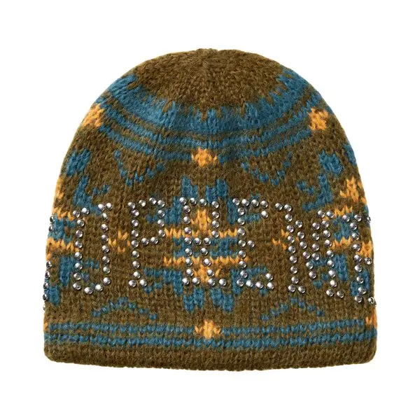Supreme Studded Fair Isle Beanie 'olive