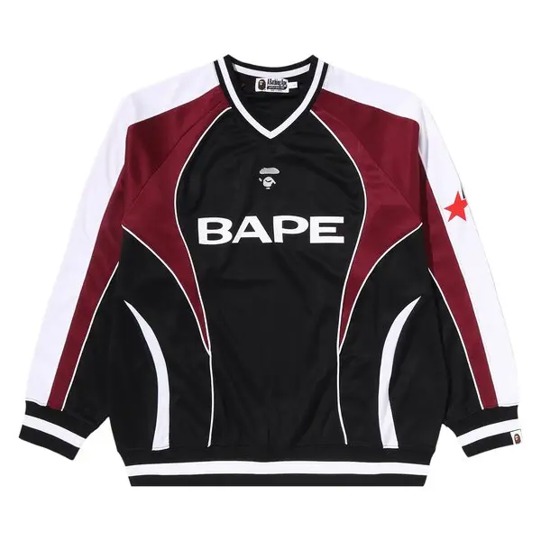 A BATHING APE Logo Warm Up Relaxed Fit Long-sleeve Tee