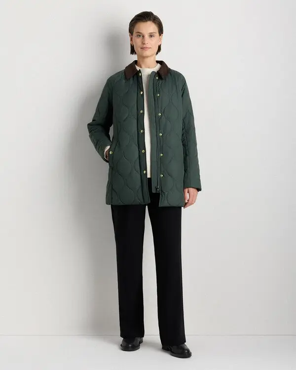 Quince Featherless Quilted Hooded Long Puffer Jacket