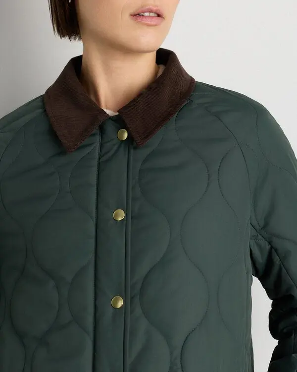 Quince Featherless Quilted Hooded Long Puffer Jacket