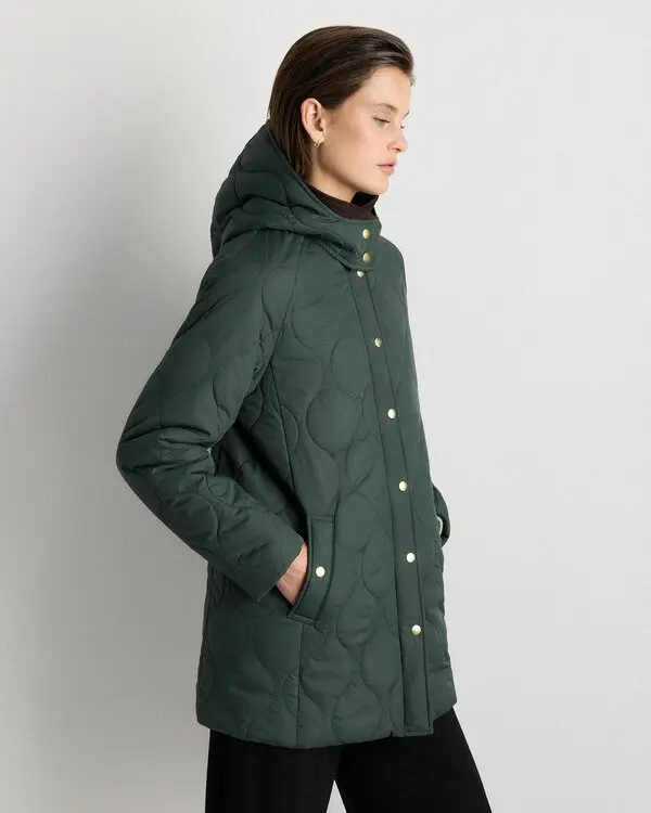 Quince Featherless Quilted Hooded Long Puffer Jacket