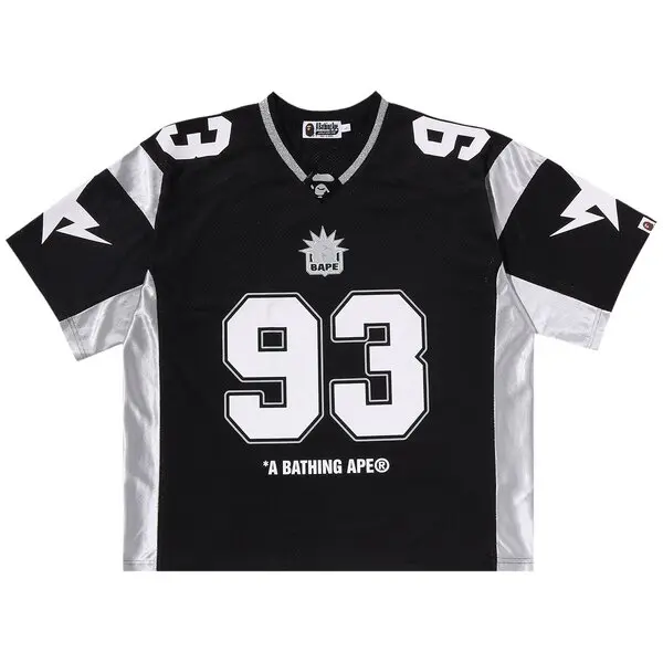 A BATHING APE Solid Camo Jacquard Mesh Cropped Fit Jersey