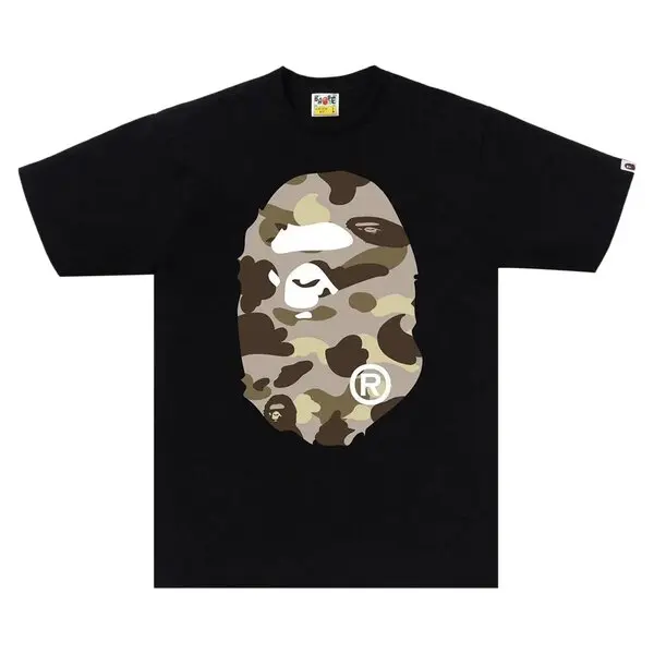 A BATHING APE Color Camo Big Ape Head Tee /brown