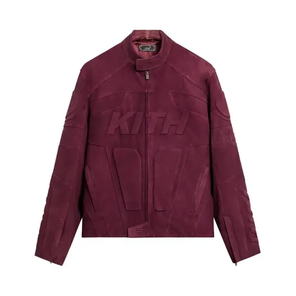 Kith Suede Wayne Moto Jacket 'magma