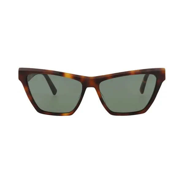 Saint Laurent Cat Eye-frame Acetate Sunglasses 'havana/green - Brown
