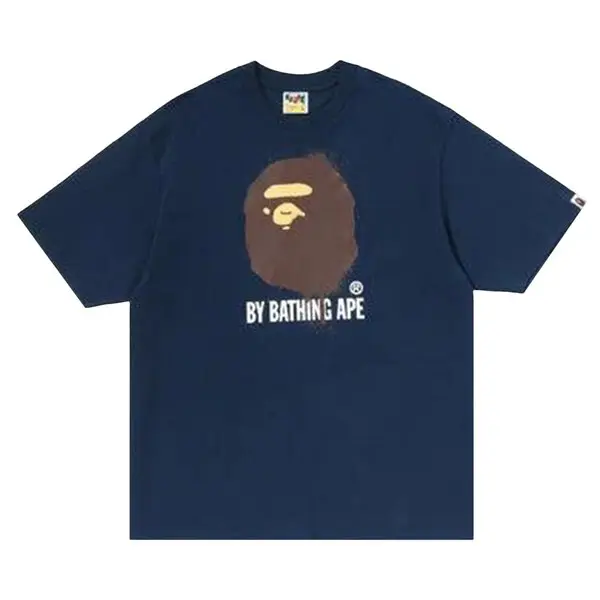 A BATHING APE Spray Print Bathing Ape Relaxed Fit Tee 'navy