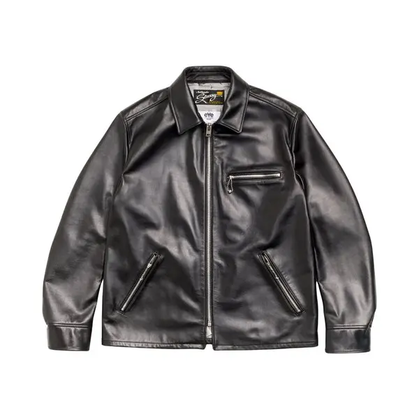 StÜssy Junya Leather Jacket - Black