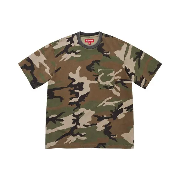 Supreme Cracked Pocket Short-sleeve Top 'woodland Camo