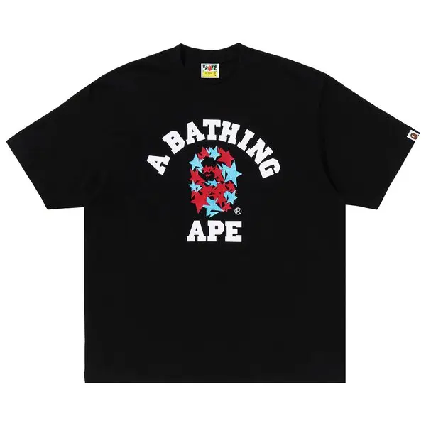 A BATHING APE Metallic Sta College Relaxed Fit Tee