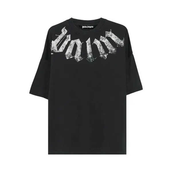 Palm Angels Big Neck Logo Loose Tee /off White