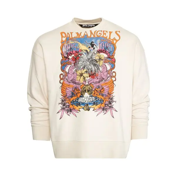 Palm Angels Palm Concert Print Crewneck 'butter/multicolor