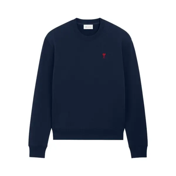 AMI Paris Quota Sweatshirt With Red De Coeur 'bleu Nuit