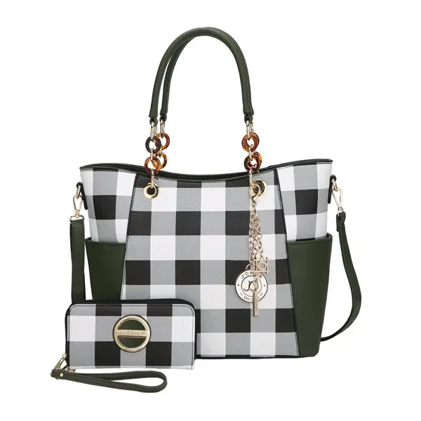 MKF COLLECTION BY MIA K. Bonita Tote Bag & Wallet Set Oiive - Green