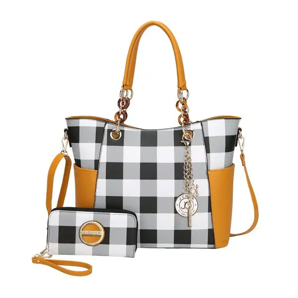MKF COLLECTION BY MIA K. Bonita Tote Bag & Wallet Set Mustard - Yellow