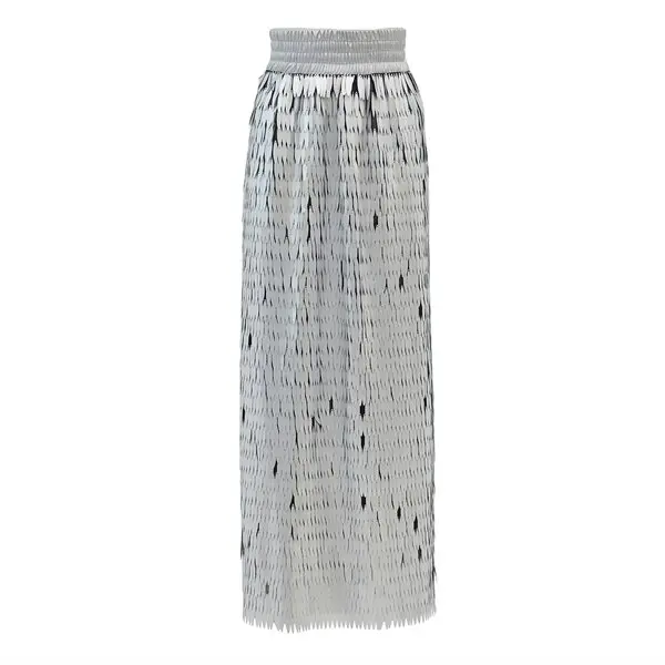 JULIA ALLERT Party Straight Maxi Sequin Skirt Silver